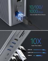 China DisplayLink Docking Station Triple Monitor Thunderbolt PD 120w  Triple8K  Display for sale
