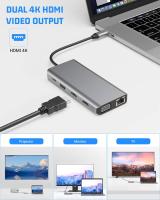 China Usb C 11 In 1 Multiport Dock Type C  Triple Usb 3.0 TF Card Type-C Usb-C Laptop for sale