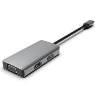 China Convenient Silver USB C Docking Station with Displaylink IC and USB 3.0 Ports for sale
