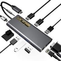 China 14 In 1 Usb C Hub Docking Type C Hub Usb Type C Hdmi  2  Triple Display Docking Station  VGA 4K for sale