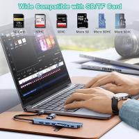 China 8-In-1 USB 3.0 Hub 3*USB 2.0 3.5mm Audio SD/TF Card Reader Output for Data Transfer and Charging for sale