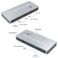 China 2-Port Displayport and USB KVM Switch 4K 144Hz 8K 60Hz 1.4 with 1.4 DP USB Interface for sale
