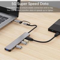 China Aluminum Alloy 7 In 1 USB Splitter for Laptop Desktop PC Acceptable OEM/ODM for sale