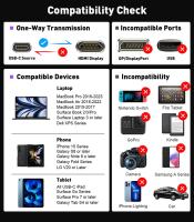 China Custom Length Gray USB-C to HDMI 2.1 Adapter 8K 60Hz for Speed USB Type C 3.1 Laptopps for sale