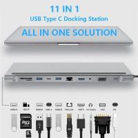 China 11 In 1 Multiport USB C USB-C Type-C PD 4K HDTV Hub Adapter Docking Station With RJ45 for sale