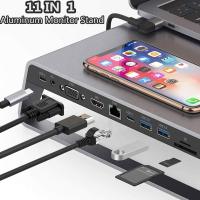 China TYPE-C Male 11 In 1 Hub Computer Laptop Docking Station Adapter with 1000Mbps RJ45 and USB-C PD for sale
