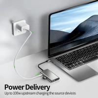 China USB C Hub Type-C To USB 3.0 HDMI VGA RJ45 Lan SD TF Audio USB Grey Multiport Adapter for sale