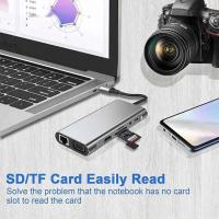 China USB C Hub Type-C To USB 3.0 HDMI VGA RJ45 Lan SD TF Audio USB Grey Multiport Adapter for sale