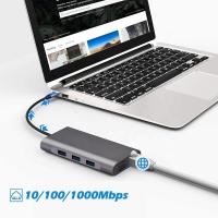 China USB C Hub Type-C To USB 3.0 HDMI VGA RJ45 Lan SD TF Audio USB Grey Multiport Adapter for sale