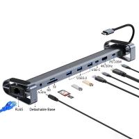 China USB 3.1 Interface Type 10 In 1 Type C Hub For High Speed Data Transfer And Charging for sale