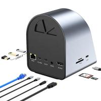 China USB 3.1 10 In 1 Type-C Multiport Docking Station Hub with Gigabit Ethernet and 4K HD HDMI for sale