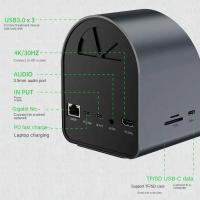 China USB 3.1 10 In 1 Type-C Multiport Docking Station Hub with Gigabit Ethernet and 4K HD HDMI for sale