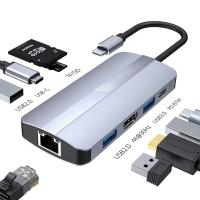 China Mac Notebook 9 In 1 Type-C USB-C Hub with HDTV Multi Port Docking Station Adapter for sale