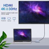 China Multi Function 8-In-1 USB-C USB C Docking Station with Dual 4K HDMI and 2 HDMI Ports Gray for sale