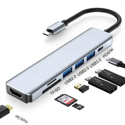 China Type C Type-C Hub Multi Function Adapter for Charging Data Transfer and Video Output for sale