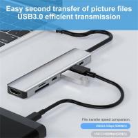 China Gray 7 In 1 USB C To HDMI Adapter Hub Dock with 4K HD HDMI PD SD TF SD/TF Card Reader for sale