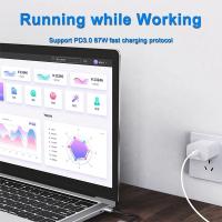 China 7 In 1 USB C USB-C Hub For Macbook Gray HDMI USB 3.0 USB2.0 RJ45 SD/TF Card Reader PD Output for sale