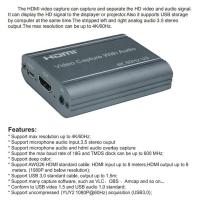 China Professional 4K 60Hz HDMI To USB3.0 Video Capture Card With Audio Output And USB 3.0 for sale