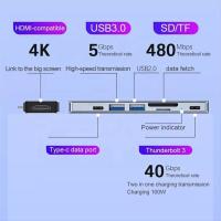 China USB C Type C 7-In-1 Multiport Dock Hub Adapter with HDMI USB 3.0 USB 2.0 SD/TF PD Output for sale