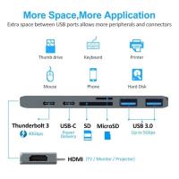 China 7-In-2 Hub Docking Station with Dual Type C Male Input and USB 3.1 Interface Type for sale
