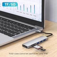 China 6-In-1 Multiport Laptop Docking Station with 4K HD HDMI HDTV USB 3.0 SD TF Card Reader for sale