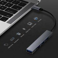 China Type C Interface 4 In 1 4 Ports Hub Type-C OTG To USB 3.0 2.0 Adapter Aluminium Alloy for sale