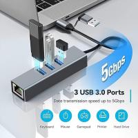 China USB Type-C to Ethernet Adapter with 14 USB Ports 1000 Mbit/s Gigabit RJ45 LAN Hub for sale