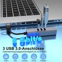 China USB Type C LAN Adapter 6-in-2 USB C Hub with 3 USB 3.0 Ports and RJ45 Gigabit LAN Interface for sale