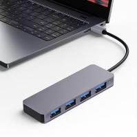 China High Speed 4 Port USB 3.0 HUB 5Gbps USB C Portable With Power Adapter for PC Mac Laptop for sale