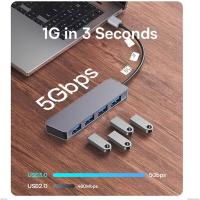 China High Speed 4 Port USB 3.0 HUB 5Gbps USB C Portable With Power Adapter for PC Mac Laptop for sale