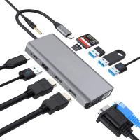 China Enhanced Connectivity 12 In 1 USB C Type-C Hub Multiport Dock Station With Dual HDMI for sale