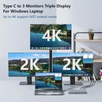China 14 In 1 USB-C Docking Station with Displaylink IC Type C to HDMI Supports Triple Monitors up to 4K Aluminum Alloy and ABS for sale