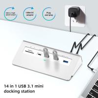 China Subosen Manufacture 14 In 1 Type-c USB C 1G Inthernet 4K HDMI Desk Docking Station for sale