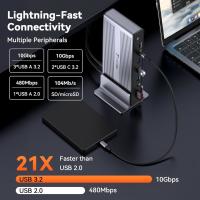 China 20-in-1 DisplayLink USB C Docking Station Quad 4K@60Hz Monitor Dock 150W Power Charging Gigabit Ethernet Multiport Hub for Windows Mac Laptop for sale