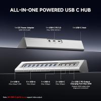 China 13-Port USB C Hub with 65W DC Power Adapter 10Gbps Data Transfer and 100W PD Charging for MacBook Laptop for sale