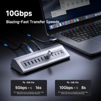 China 13-Port USB C Hub with 65W DC Power Adapter 10Gbps Data Transfer and 100W PD Charging for MacBook Laptop for sale