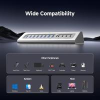 China 13-Port USB C Hub with 65W DC Power Adapter 10Gbps Data Transfer and 100W PD Charging for MacBook Laptop for sale