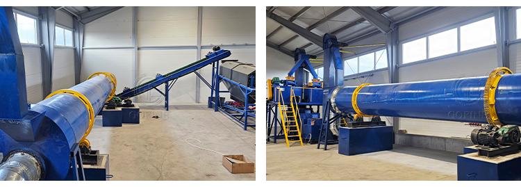Rotary dryer working site