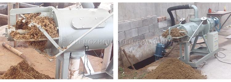 Spiral solid-liquid separator working site