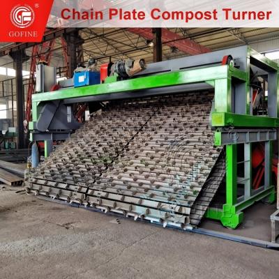China Chain Plate Compost Turner for Organic Fertilizer 1.8-3m Turning Depth for sale