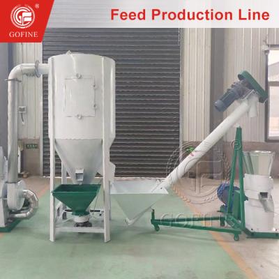 China Complete Feed Production Machine 220V 380V 2-10mm Feeding Size Feed Pellet Mill for sale