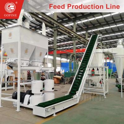 China Complete Animal Feed Pellet Production Line 1-20 Ton/h 55kw CE Certified for sale
