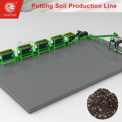 China Growing Medium Production Line Potting Mix Processing Machine 5-15 TPH Automated for sale
