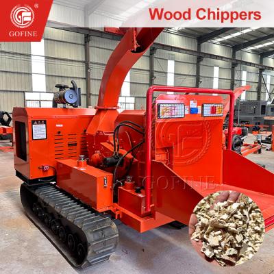 China Gofine Commercial Electric Wood Chipper 1-8 t/h Capacity Tree Branch Shredder for Garden Waste for sale
