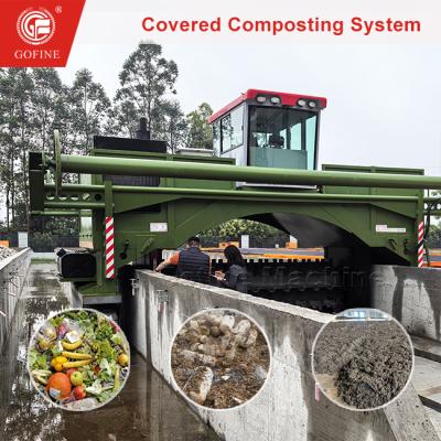 China Breathable Fabric / Compost Cover Composting Machine Organic Fertilizer Plant for sale