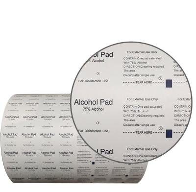 China Medical Aluminum Foil Paper for Alcohol Antiseptic Wipes in 1-9 Color Options for sale