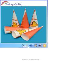 China Moisture Proof Wrapping Ice Cream Paper Cone With Coated White Paper for sale