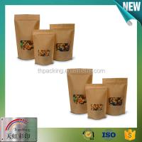 China Silvery Snack Packing Window Kraft Stand Up Zipper Pouch for Dried Fruit Packaging for sale