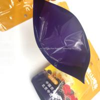 China Custom Printed Zipper Top Stand Up Pouch for Air and Water Proof Eco Friendly Snacks for sale