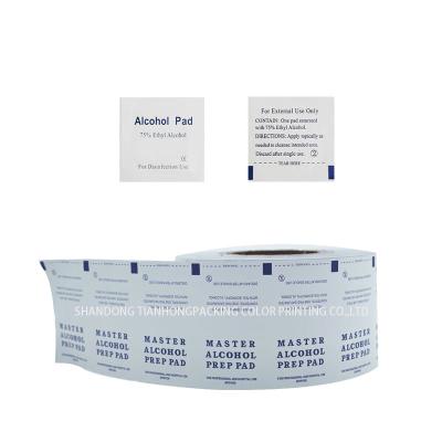 China Flexography Printing Heat Sealing Alcohol Prep Pad Aluminum Foil Laminated Paper Film for Glasses Cleaning for sale